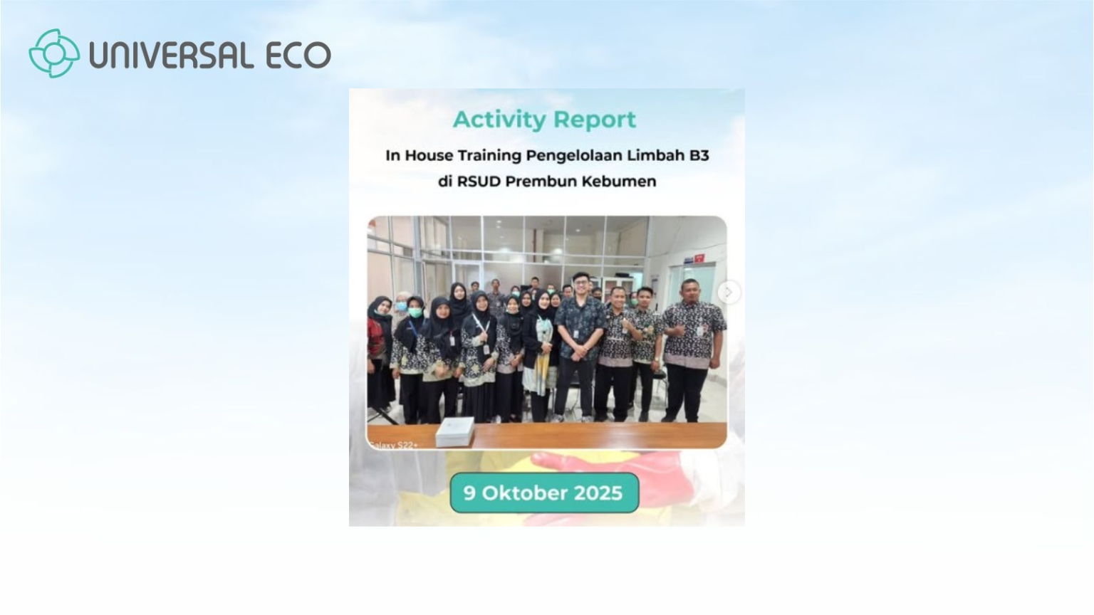 Activity Report: In House Training Pengelolaan Limbah B3 RSUD Prembun ...